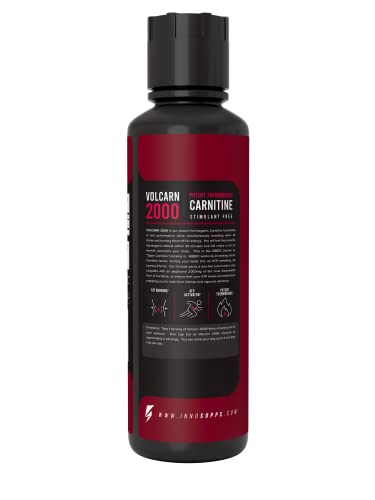 InnoSupps Volcarn 2000 - Advanced Fat Burning Liquid | L-Carnitine, GBEEC, Boost Energy, ATP Enhancer | Caffeine Free, No Artificial Sweeteners | 32 Servings (Lemon Lime)