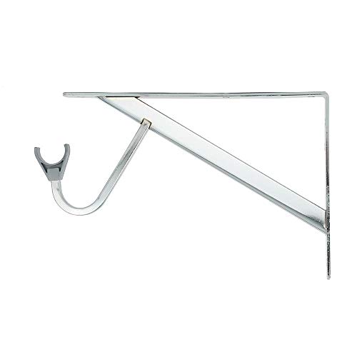 Everbilt 8 in. x 12.4 in. x 1.05 in. Chrome Heavy Duty 1000 lbs. Shelf and Rod Bracket