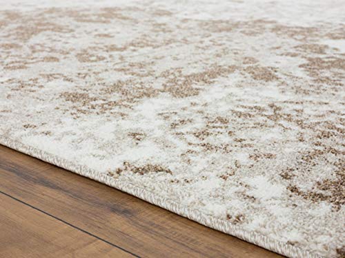 LUXE WEAVERS 6097 Abstract Marble Modern Area Rug, Brown/Size 5 x 7