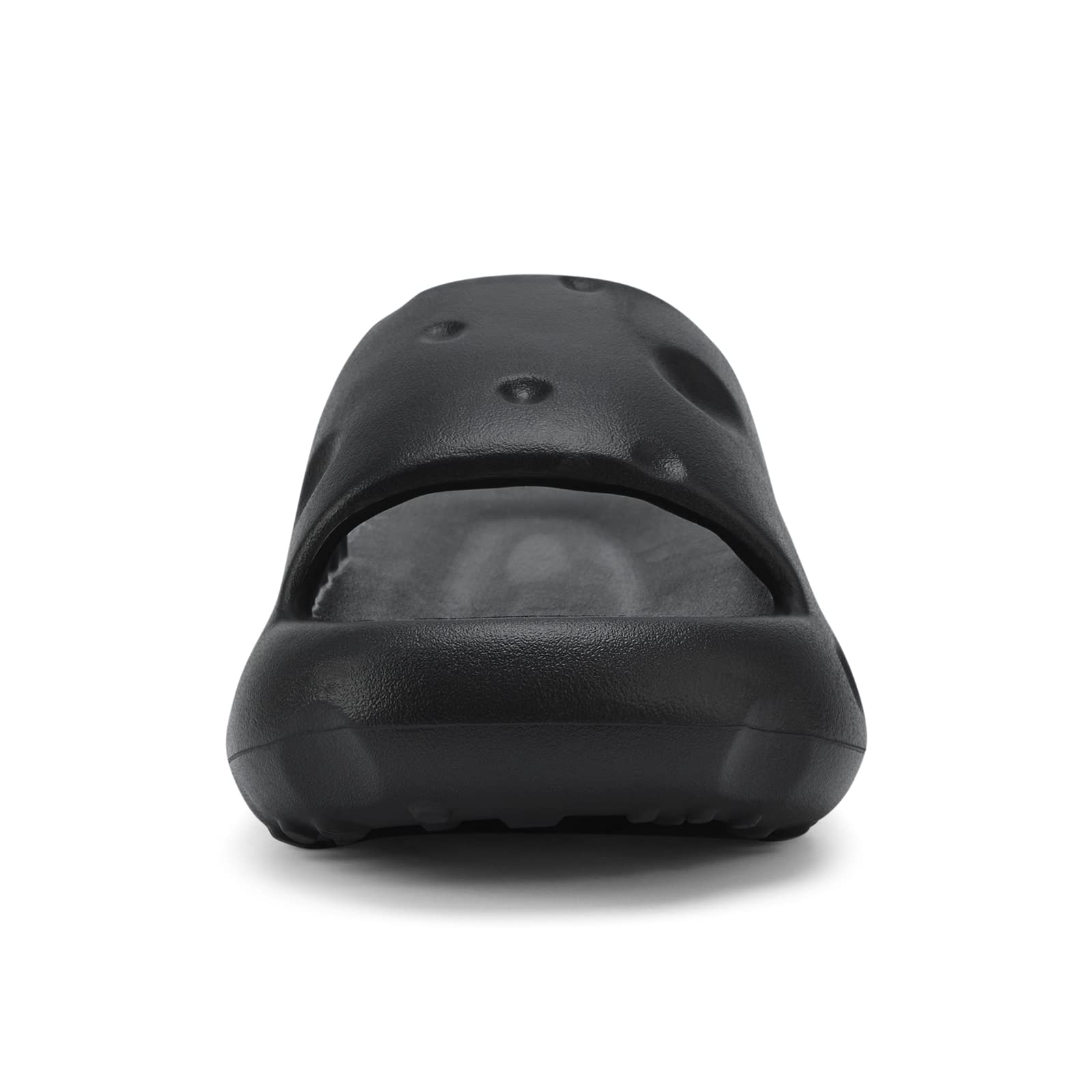 welltree Cheese Slides for Women Pillow Slippers Cloud Sandals Non Slip Shower Shoes Recovery Slide Sandal,Black,7.5-8.5 Women