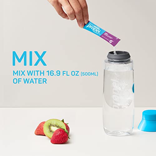 Propel Powder Packets 4 Flavor Variety Pack With Electrolytes, Vitamins and No Sugar 10 Count (Pack of 5) (Packaging May Vary)