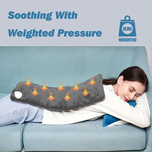 Tefici Weighted Heating Pad for Back Pain and Cramps-Fast Pain Relief-2 lbs Electric Heating Pad for Neck and Shoulders,12β X 24β XL Large Size Heat Pad with 3 Temperature Settings,2 Hours Auto-Off