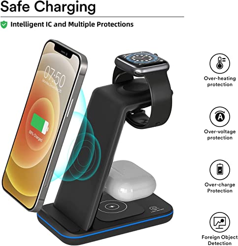 Wireless Charger for Apple Multiple Device, 3 in 1 Fast Charging Station/Stand Compatible for iPhone 14/13/12/Pro Max/SE/11/X/XR/8,for Apple Watch/iWatch 8/7/6/5/4/3/2/SE AirPods Pro/3/2