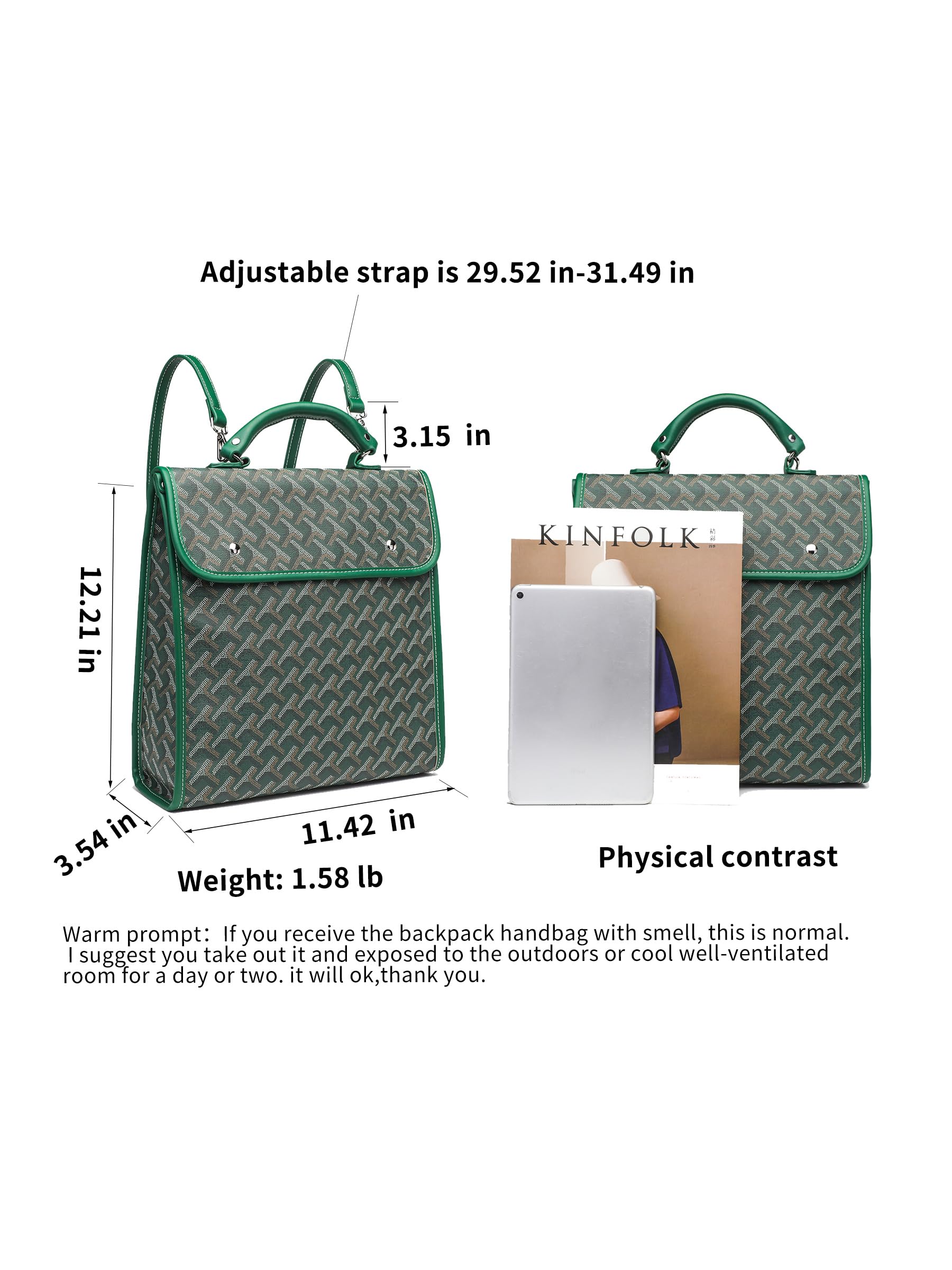 SELF FIND Backpack Purse for Women Fashion Designer Travel Backpack Vegan Leather Shoulder Bags for College Work Gift(Green)