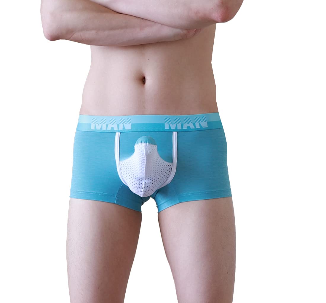 Little Bear Family Elephant Bulge Pouch Boxer Briefs for Mens Underwear Green