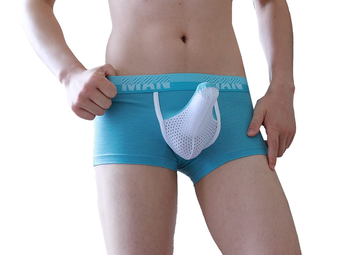 Little Bear Family Elephant Bulge Pouch Boxer Briefs for Mens Underwear Green