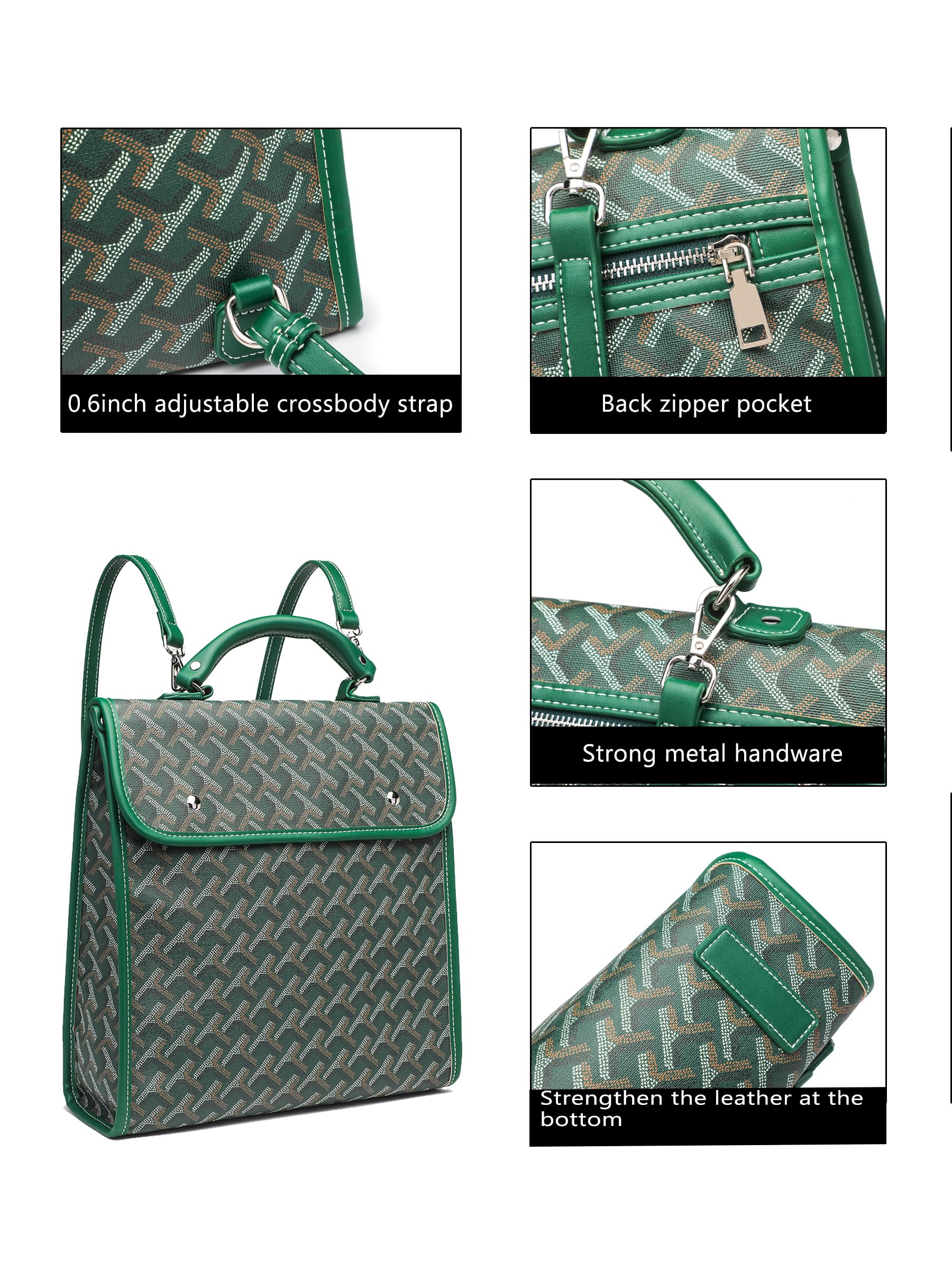 SELF FIND Backpack Purse for Women Fashion Designer Travel Backpack Vegan Leather Shoulder Bags for College Work Gift(Green)