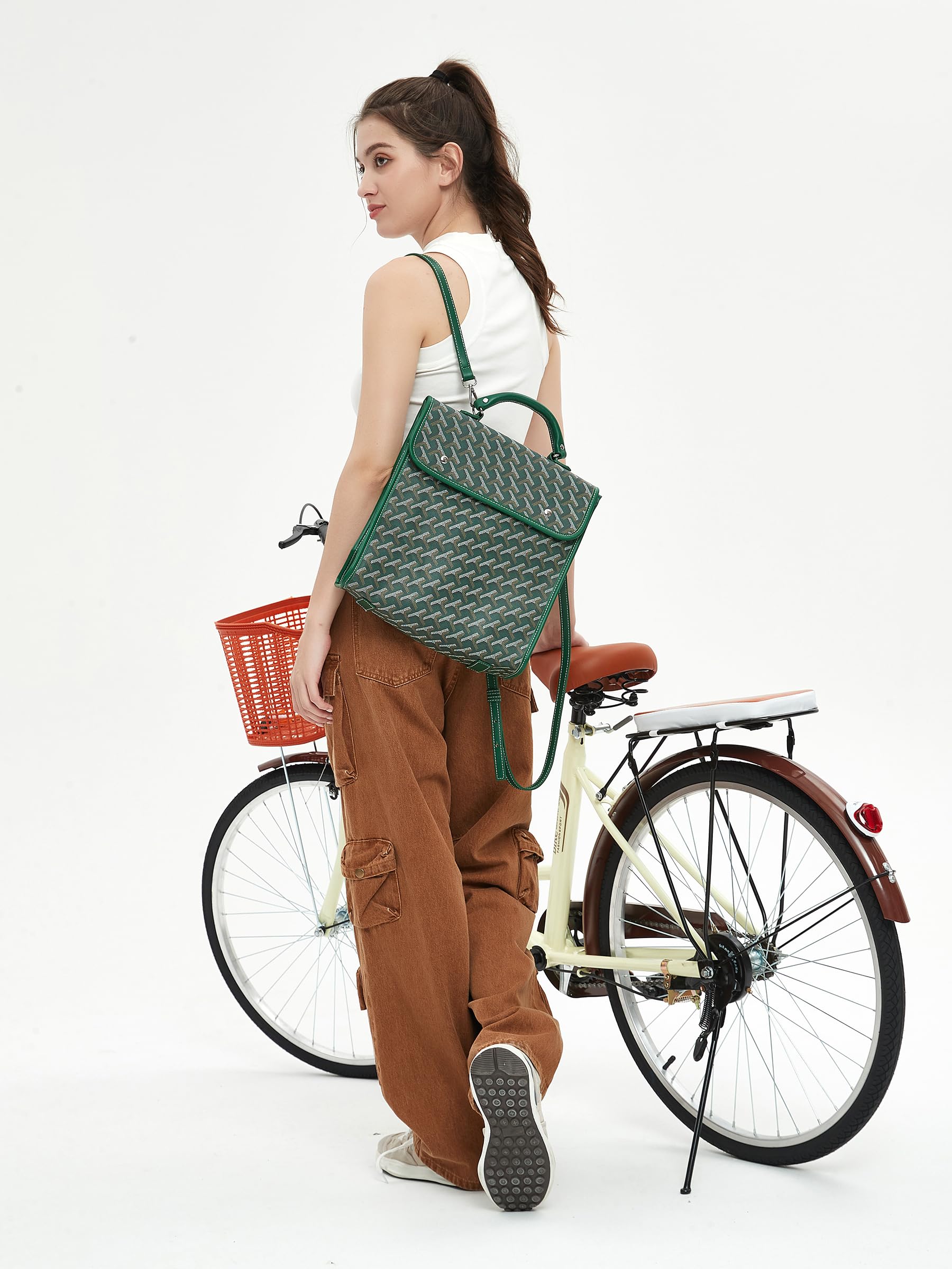 SELF FIND Backpack Purse for Women Fashion Designer Travel Backpack Vegan Leather Shoulder Bags for College Work Gift(Green)