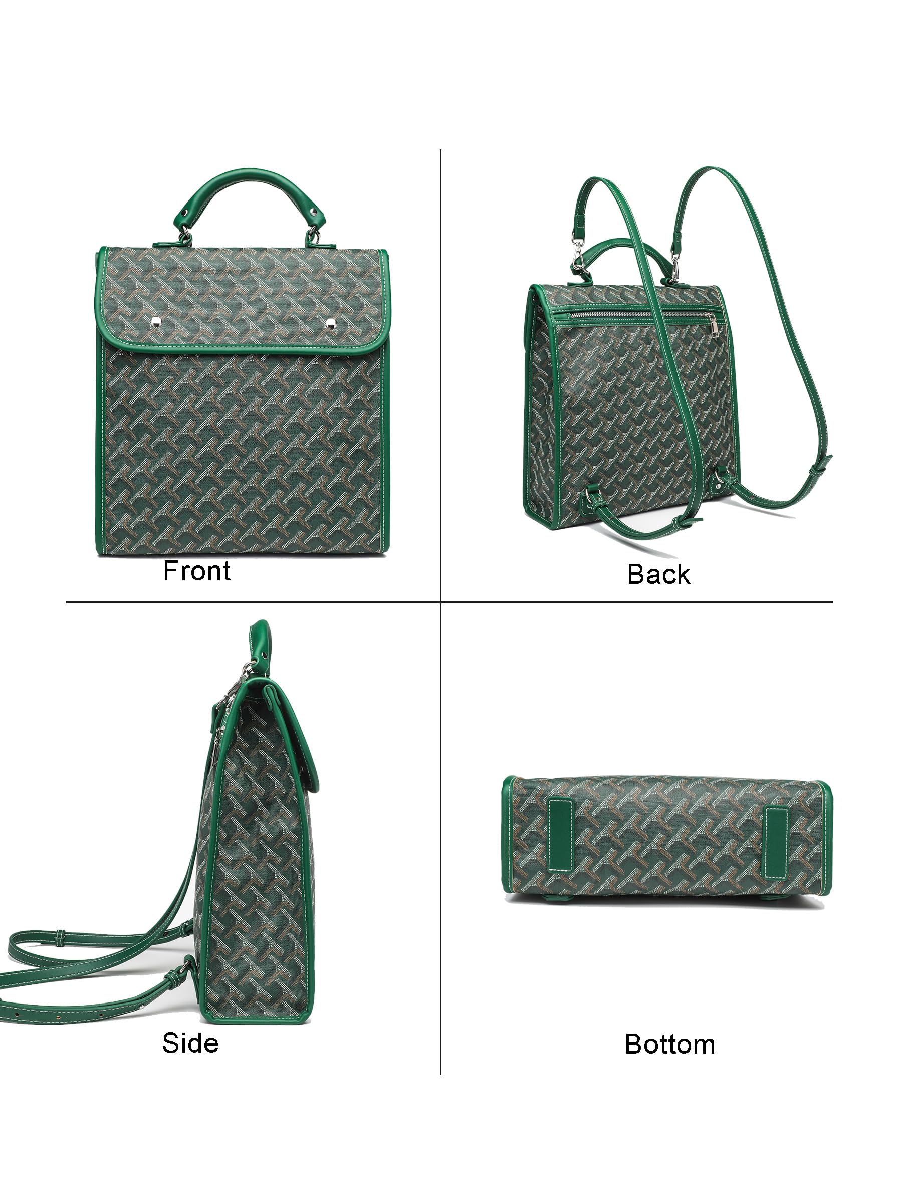 SELF FIND Backpack Purse for Women Fashion Designer Travel Backpack Vegan Leather Shoulder Bags for College Work Gift(Green)