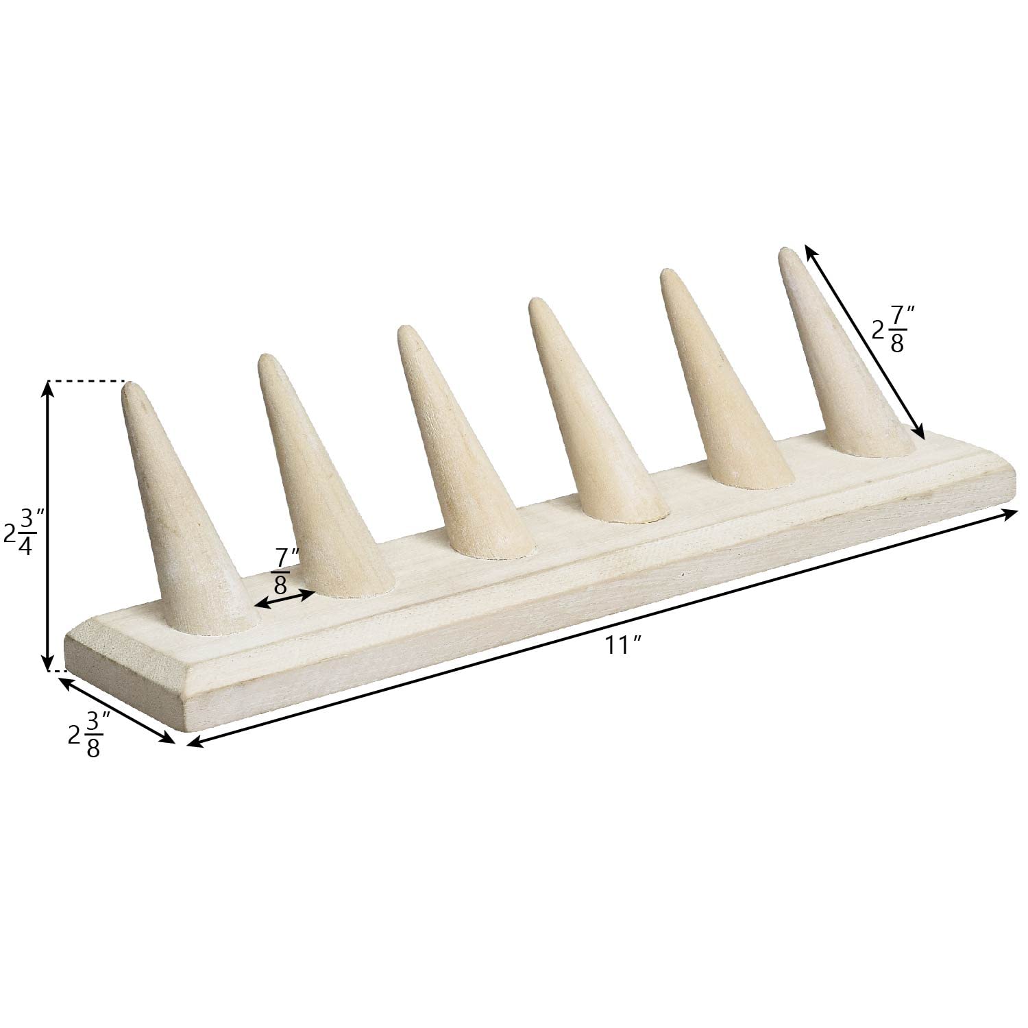 MOOCA 2 Pcs Set Finger Ring Stand Jewelry Display Holder Showcase Display Stands, 11 x 2 1/4 x 2 3/4, Wash White Color