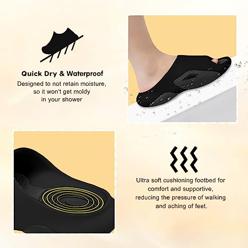 Besroad Cloud Slides For Women Men Slippers Bathroom Slides EVA Non Slip Thick Sole Platform Shoes Black 10-11 Women/9-10 Men