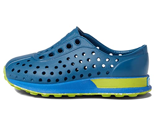 Native Shoes Kids Robbie for Toddlers - Almond Toe Design with Synthetic Upper, Insole and Outsole, Playful and Vibrant ShoesTrench Blue/Barracuda Blue/Palm Heel/Palm Speckle Rubber 7 Toddler M