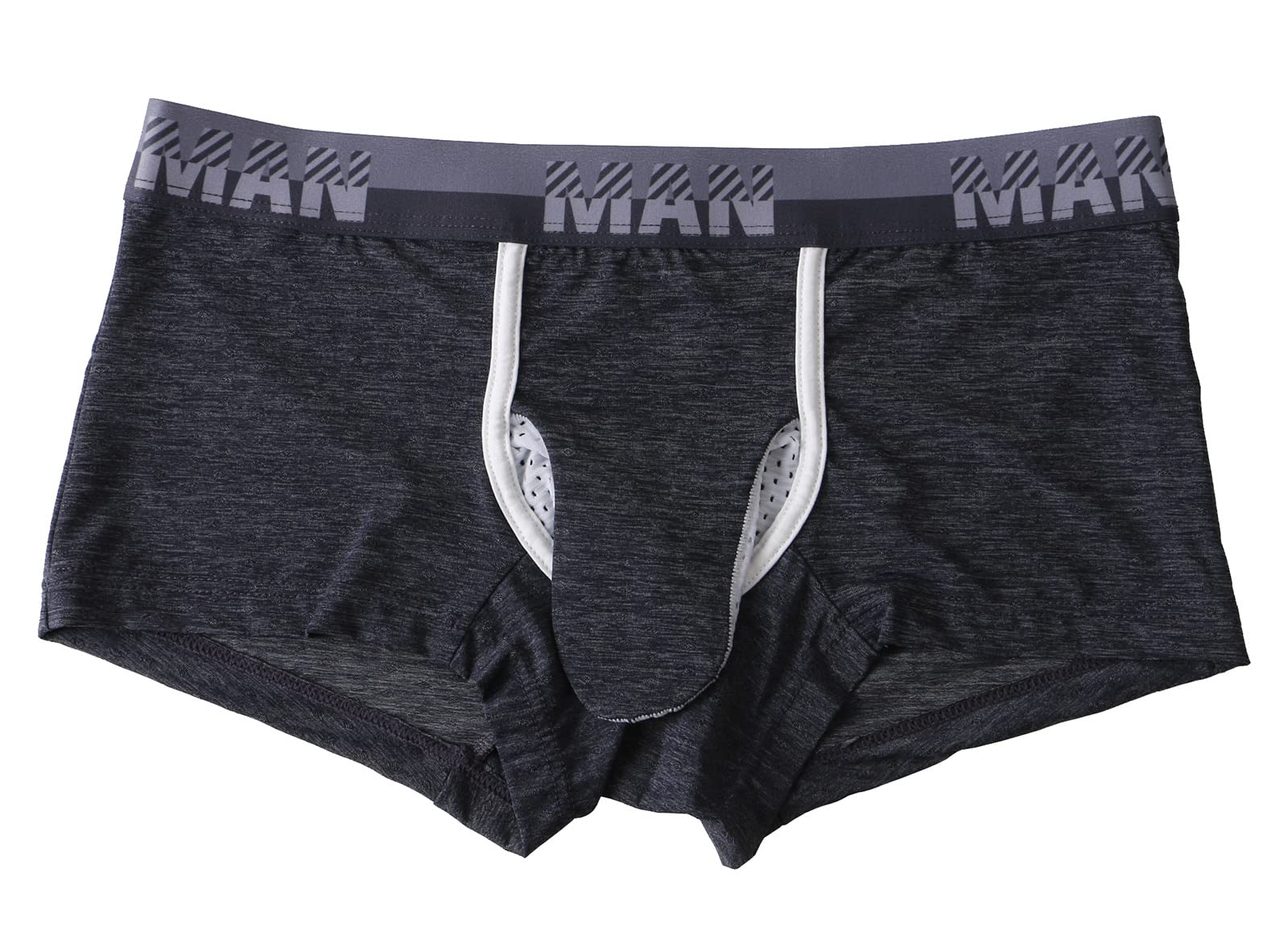 eywlwaar Men's Breathable Boxer Briefs Pouch Sexy Trunks Underwear Black Large