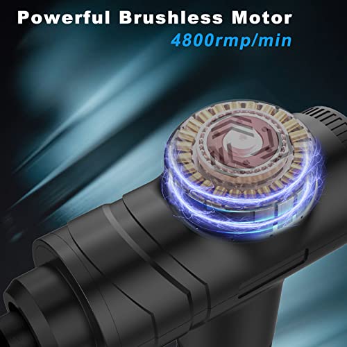 Massage Gun Deep Tissue, Muscle Percussion Back Neck Head Handheld Hammer Massager for Athletes, 30 Speed Level, LED Touch Screen, Long Battery Life with 10 Heads