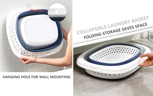 COFSODI Plastic Collapsible Laundry Basket - 23L(6 Gallon) Foldable Portable Laundry Hamper with Handles, Pop-up Storage Container/Organizer for Laundry, Car trunk, Camping, Indoor and Outdoor