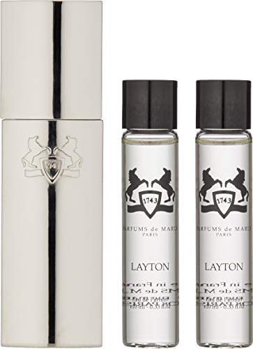 PARFUMS de MARLY - Layton - Travel Set - 3 x 0.35 Fl Oz - Eau De Parfum for Men - Top Notes Apple, Bergamot, Lavender - Heart Notes Jasmine, Violet, Geranium - Base Notes Vanilla, Pepper - 3 x 10ml