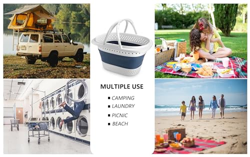 COFSODI Plastic Collapsible Laundry Basket - 23L(6 Gallon) Foldable Portable Laundry Hamper with Handles, Pop-up Storage Container/Organizer for Laundry, Car trunk, Camping, Indoor and Outdoor