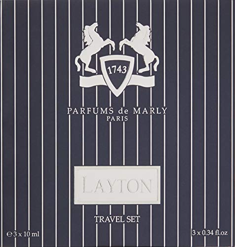 PARFUMS de MARLY - Layton - Travel Set - 3 x 0.35 Fl Oz - Eau De Parfum for Men - Top Notes Apple, Bergamot, Lavender - Heart Notes Jasmine, Violet, Geranium - Base Notes Vanilla, Pepper - 3 x 10ml