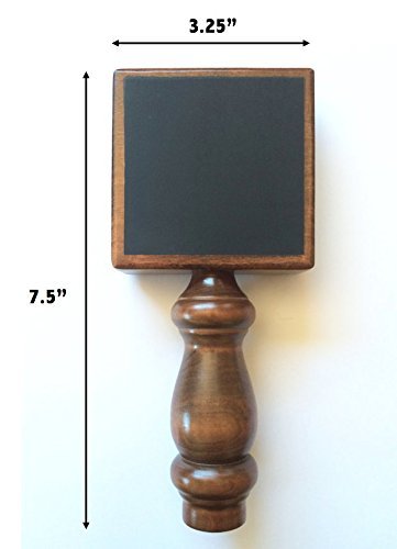 PROPER POUR Square Wood Beer Tap Handle Display with Chalkboard for Kegerator and Home Bars