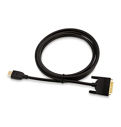 Amazon Basics HDMI to DVI Adapter Cable, Black, 6 Feet, 1-Pack
