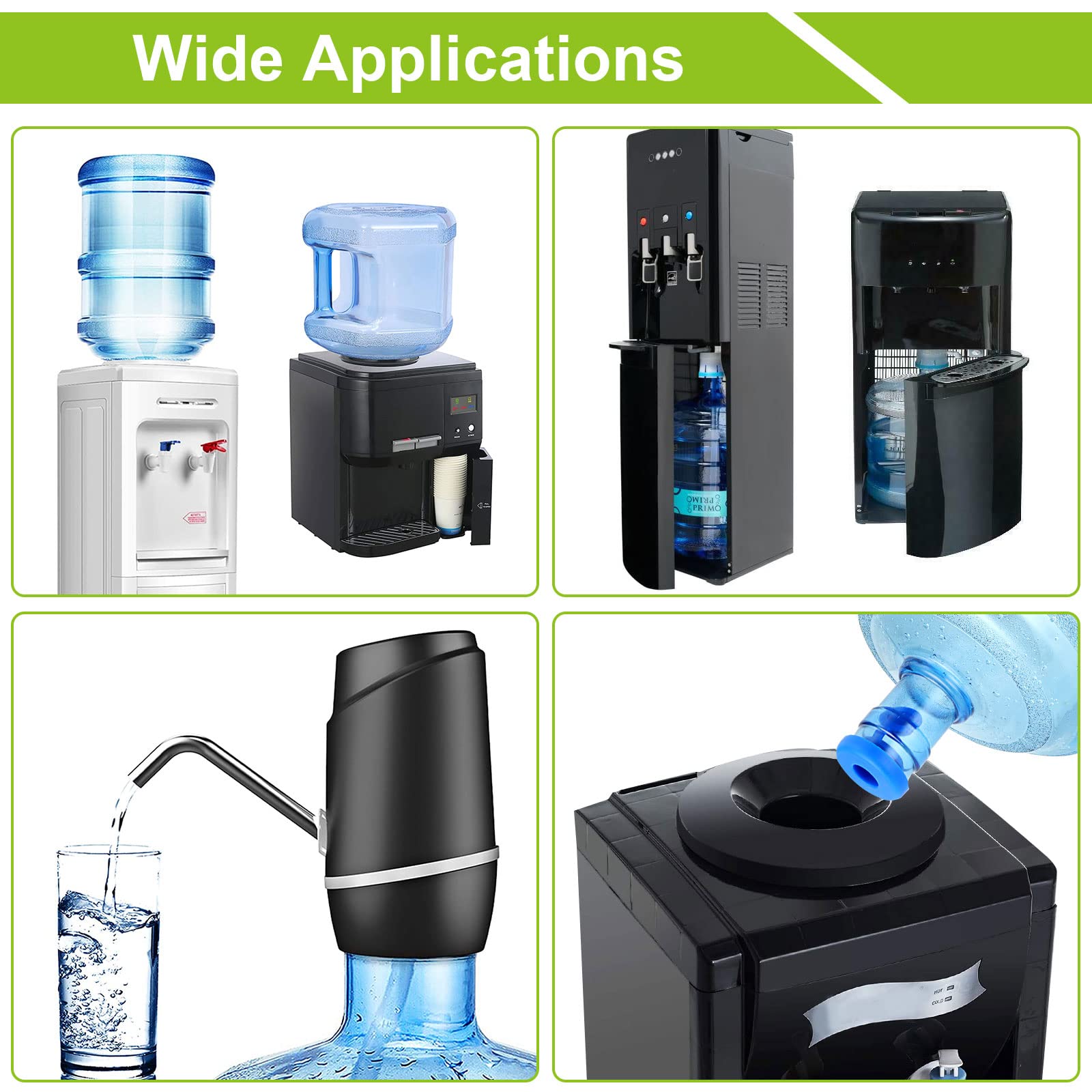 QTLCOHD 8 Pack 5 Gallon Water Jug Cap Reusable 5 Gal Water Jug Caps Silicone Water Bottle Caps Water Jug Cover Replacement No Spill for 55mm Standard/Screw/Crown Bottle Water Dispenser Caps