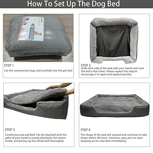 Dog Bed Medium Size Dog, Detachable and Anti-Slip Bottom Large Dog Bed Clearance, Pet Bed which Machine Washable and Waterproof, Comfortable Fluffy Large Sofa Bed Suitable for Large, Medium Puppy Dog