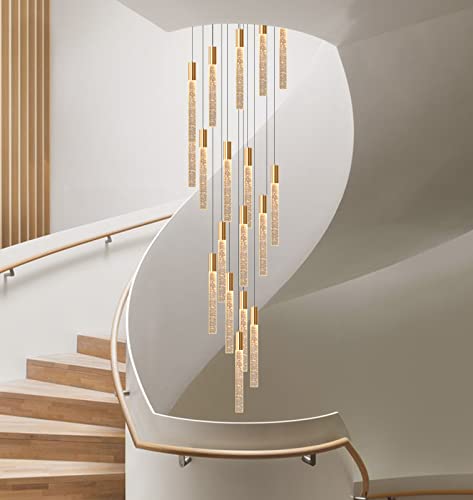 H118 18-Light Modern Chandelier LED Dimmable Light Crystal Pendant Lights Fixtures Crystal Chandeliers Flush Mounted Ceiling Light Raindrop Crystal Bubble Lights Living Room Remote Foyer Lights