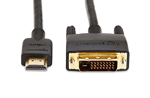 Amazon Basics HDMI to DVI Adapter Cable, Black, 6 Feet, 1-Pack