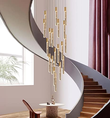 H118 18-Light Modern Chandelier LED Dimmable Light Crystal Pendant Lights Fixtures Crystal Chandeliers Flush Mounted Ceiling Light Raindrop Crystal Bubble Lights Living Room Remote Foyer Lights