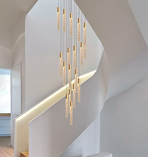 H118 18-Light Modern Chandelier LED Dimmable Light Crystal Pendant Lights Fixtures Crystal Chandeliers Flush Mounted Ceiling Light Raindrop Crystal Bubble Lights Living Room Remote Foyer Lights