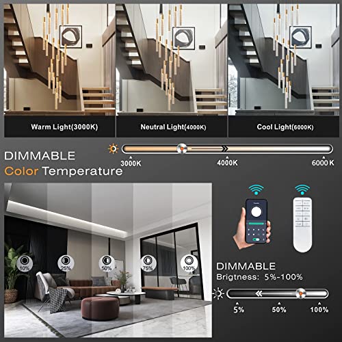 H118 18-Light Modern Chandelier LED Dimmable Light Crystal Pendant Lights Fixtures Crystal Chandeliers Flush Mounted Ceiling Light Raindrop Crystal Bubble Lights Living Room Remote Foyer Lights