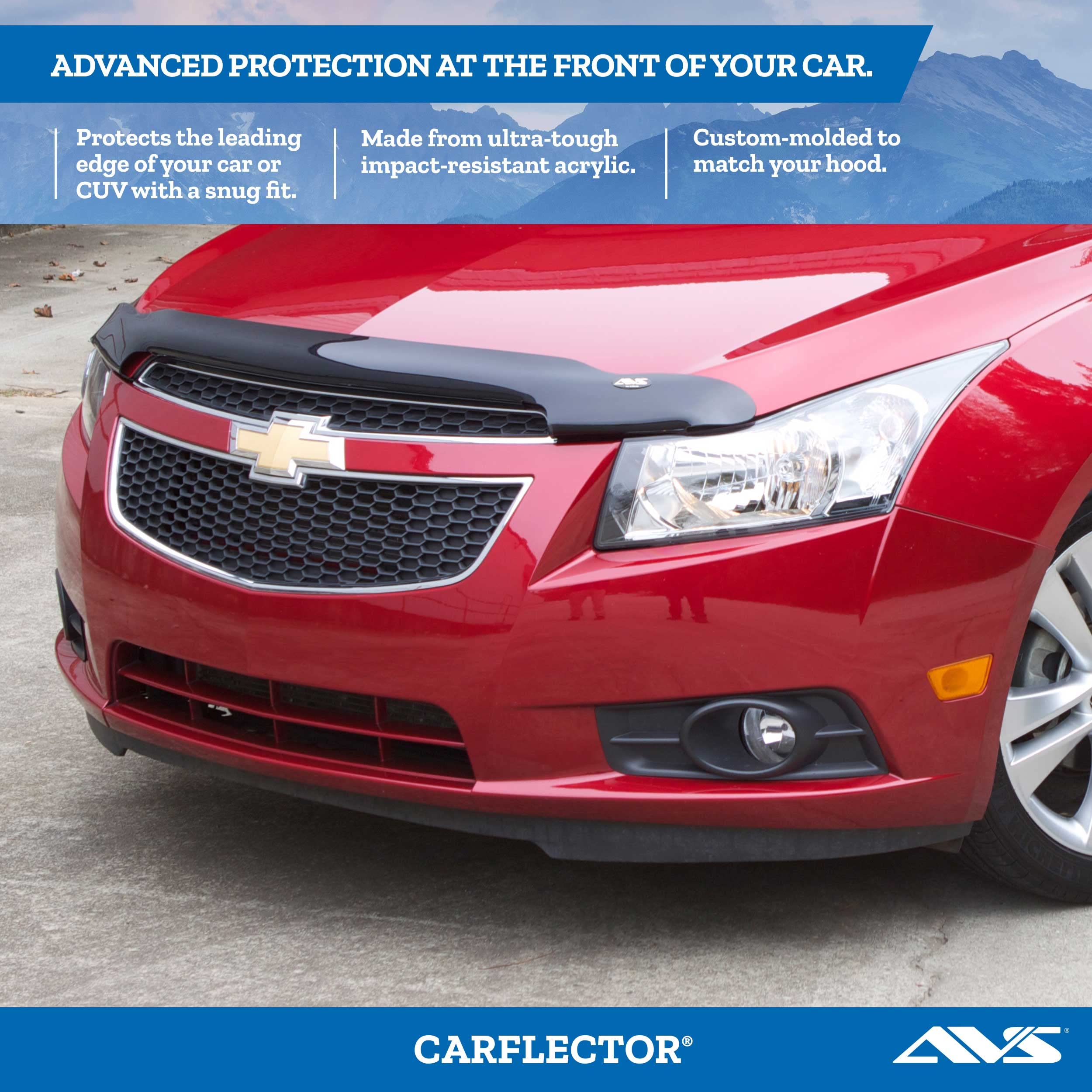 Auto Ventshade [AVS] Hood Shield Carflector | Low Profile, Smoke Color | 20037 | Fits 2003 - 2008 Pontiac Vibe
