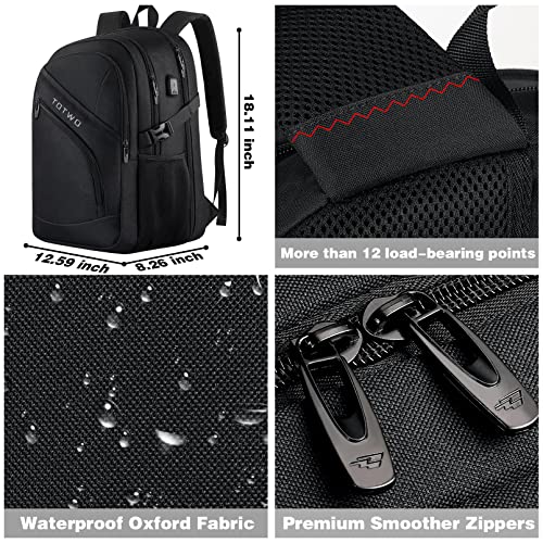 Travel Laptop Backpack, Business Laptop Backpack, College Backpack Anti Theft Durable with USB Charging Port, Water Resistant Work Computer Bag Fits 15.6 Inch Notebook, Gifts for Men, Black
