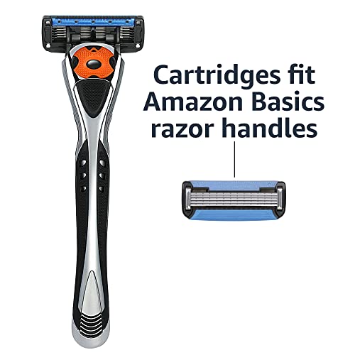 Amazon Basics 5-Blade MotionSphere Razor for Men with Dual Lubrication and Precision Trimmer, Handle & 16 Cartridges (Cartridges fit Amazon Basics Razor Handles only) (Previously Solimo)