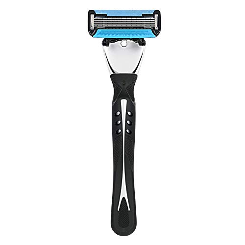 Amazon Basics 5-Blade MotionSphere Razor for Men with Dual Lubrication and Precision Trimmer, Handle & 16 Cartridges (Cartridges fit Amazon Basics Razor Handles only) (Previously Solimo)