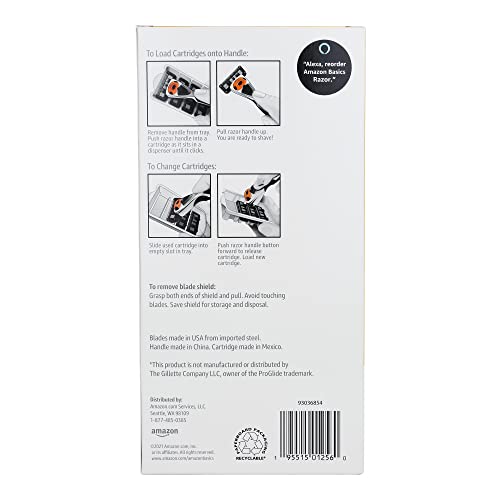 Amazon Basics 5-Blade MotionSphere Razor for Men with Dual Lubrication and Precision Trimmer, Handle & 16 Cartridges (Cartridges fit Amazon Basics Razor Handles only) (Previously Solimo)