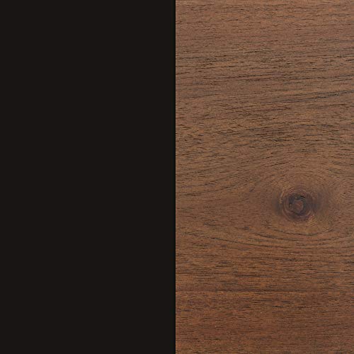Nathan James Doxa Modern Industrial Coffee Table Wood in with Metal Rectangle Frame, Dark Brown/Black