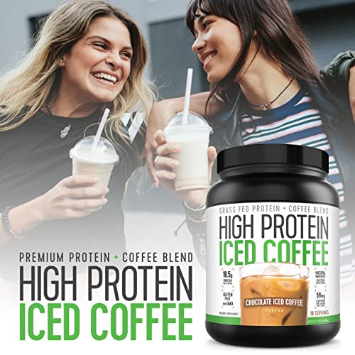 High Protein Coffee, Keto Friendly, 18g of Protein, 2g Carbs, Natural Ingredients (18 Servings, Chocolate Iced Coffee)
