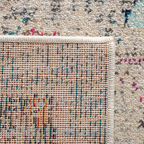 SAFAVIEH Madison Collection 8' x 10' Grey / Gold MAD473F Boho Chic Medallion Distressed Non-Shedding Living Room Bedroom Dining Home Office Area Rug