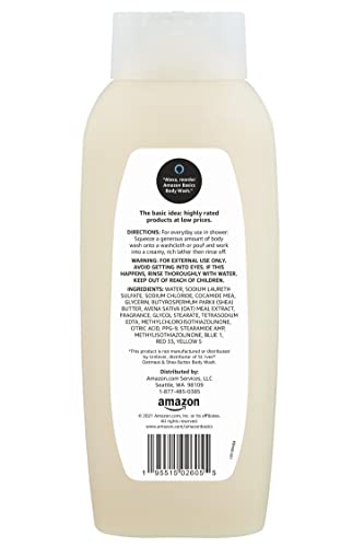 Amazon Basics Shea Butter and Oatmeal Body Wash, 24 Fluid Ounces, 6-Pack (Previously Solimo)