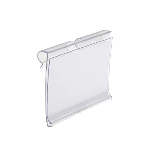 50pcs Labels for Storage Bins Plastic Label Clip, Basket Labels Clip On Wire Shelf Price Label Holder Merchandise Sign Display Holder, 50pcs Label Insert Included (2.36IN*1.57IN)