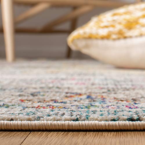 SAFAVIEH Madison Collection 8' x 10' Grey / Gold MAD473F Boho Chic Medallion Distressed Non-Shedding Living Room Bedroom Dining Home Office Area Rug