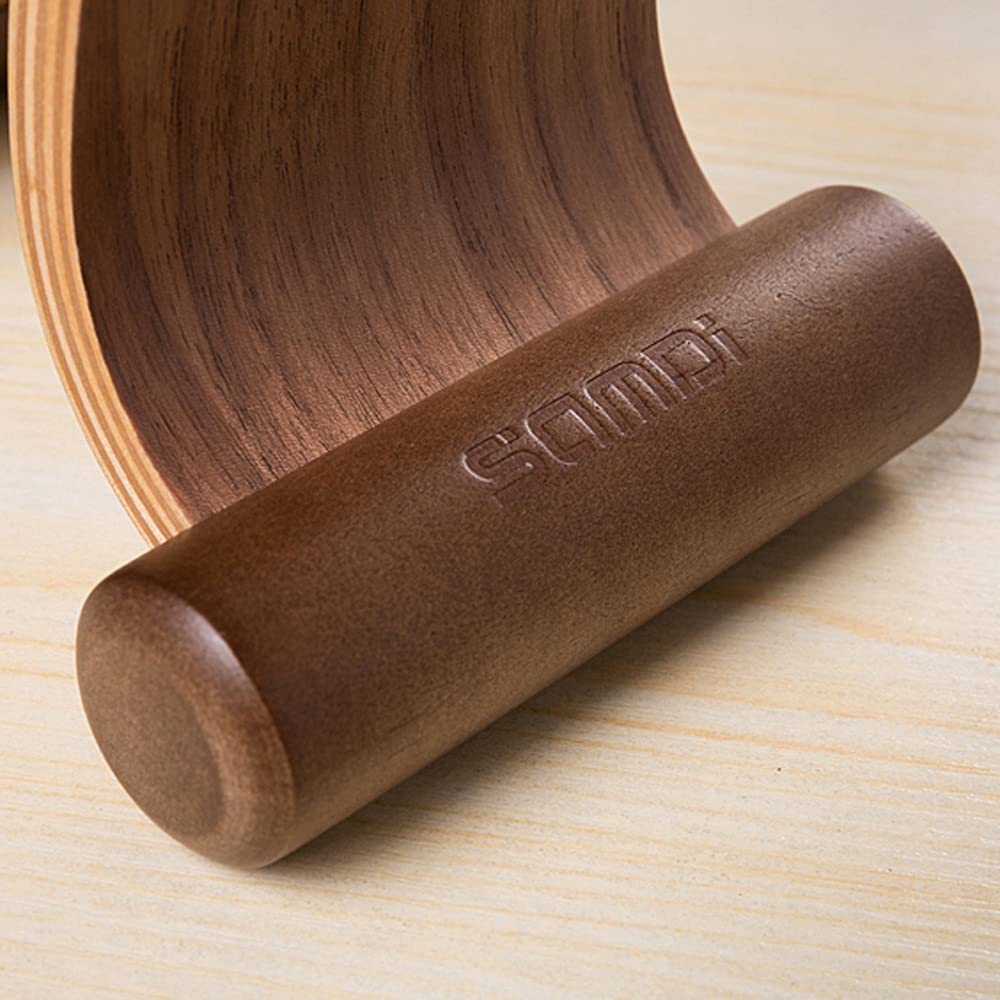 mewmewcat Headphone Stand, Wooden Walnut Wood Headphone Gaming Headset Display Stand Holder Hanger Black Walnut
