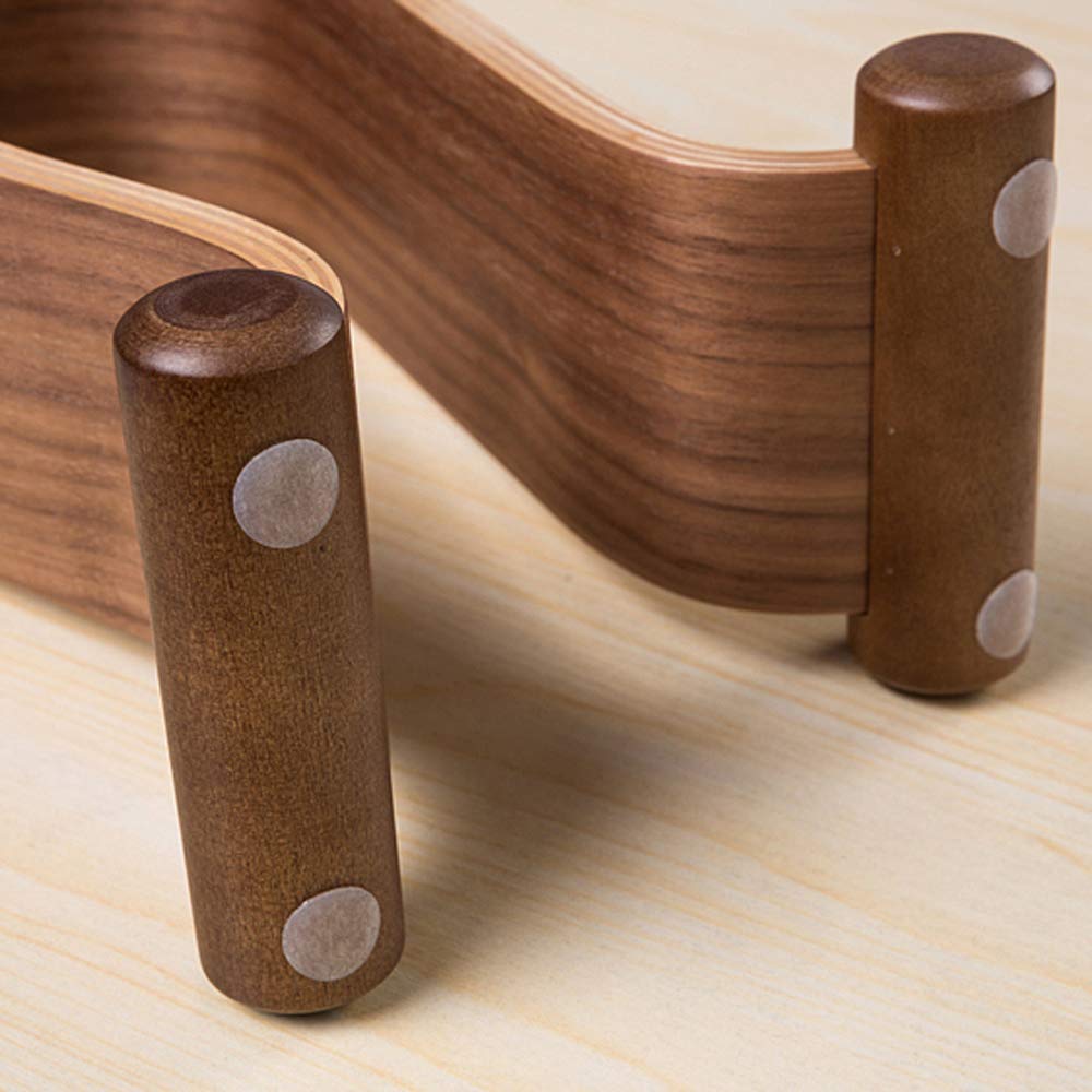 mewmewcat Headphone Stand, Wooden Walnut Wood Headphone Gaming Headset Display Stand Holder Hanger Black Walnut