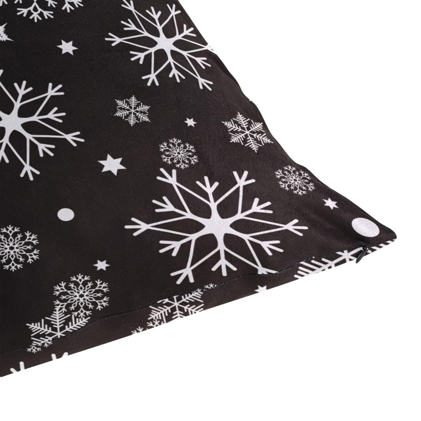 YETTASBIN Black Snowflake Throw Pillow Cover 20 x 20 Inch, Soft Square Cushion Case for Home Couch Sofa Bedroom Car Farmhouse Decor