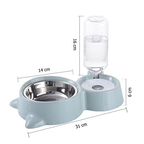 Balacoo Pet Supplies Dual Cat Water Food Bowl Feeder Drinking Blue Feeding Dog for