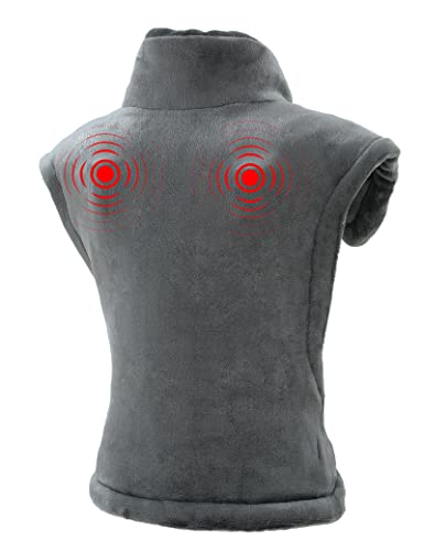Heating Pad for Back Pain Relief, EVAJOY 24" x 29.5" Large Size Electric Massager Heating Pad for Neck, Back, Shoulders with 3 Heat Levels, 6 Massage Settings, 2H Auto Shut-Off
