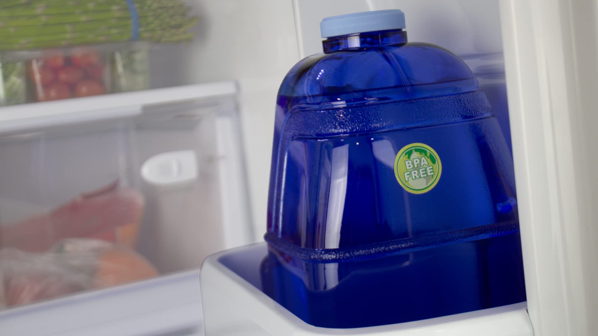 New Wave Enviro 1 Gallon Square BPA Free Bottle with Screw Top Lid and Integrated Handle, Space Saving Design, Ideal for Gym and Outdoor Life, Blue