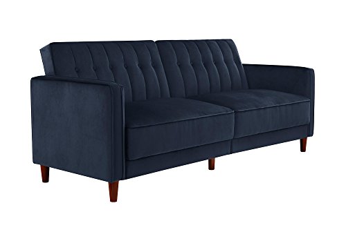 DHP Ivana Tufted Futon, Blue Velvet