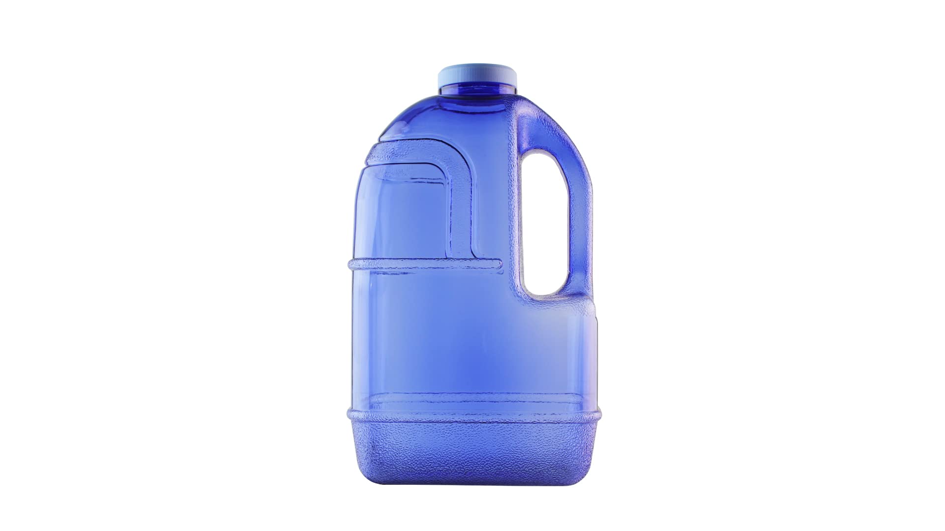 New Wave Enviro 1 Gallon Square BPA Free Bottle with Screw Top Lid and Integrated Handle, Space Saving Design, Ideal for Gym and Outdoor Life, Blue